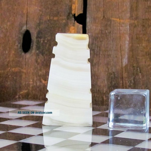 Hand Carved Aztec Chess Pawn White Onyx Stone Replacement Mexico ...