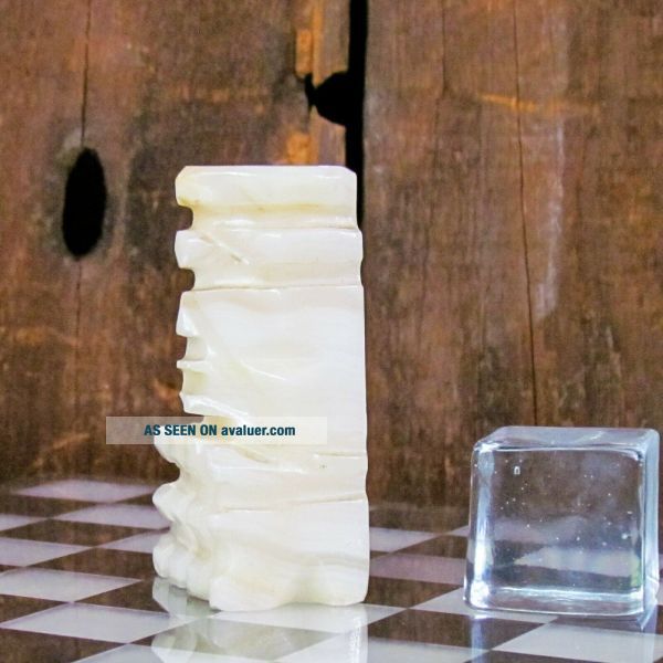 Hand Carved Aztec Chess Pawn White Onyx Stone Replacement Mexico ...
