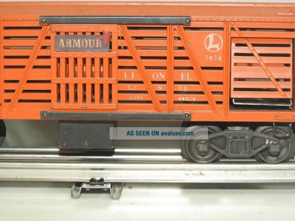 Lionel Trains Postwar 3656 Cattle Car W/ Armour Sticker And OB | #33902536