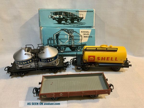 3 Vintage Marklin HO Scale Kesselwagen Shell Oil Tank Car Goods 4502 ...