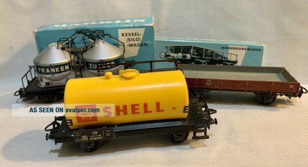 3 Vintage Marklin HO Scale Kesselwagen Shell Oil Tank Car Goods 4502 ...