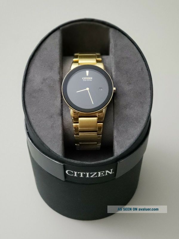 Citizen Axiom Eco - Drive Gold Tone Watch With Box And Papers | #44419822