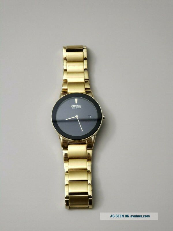 Citizen Axiom Eco - Drive Gold Tone Watch With Box And Papers | #44419822