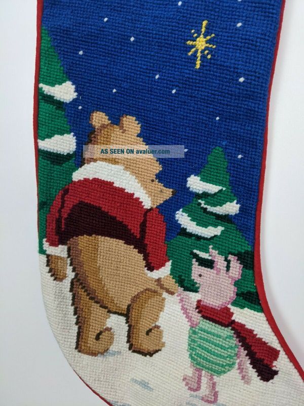 Vintage WINNIE POOH & PIGLET Christmas Stocking Needlepoint Cross ...