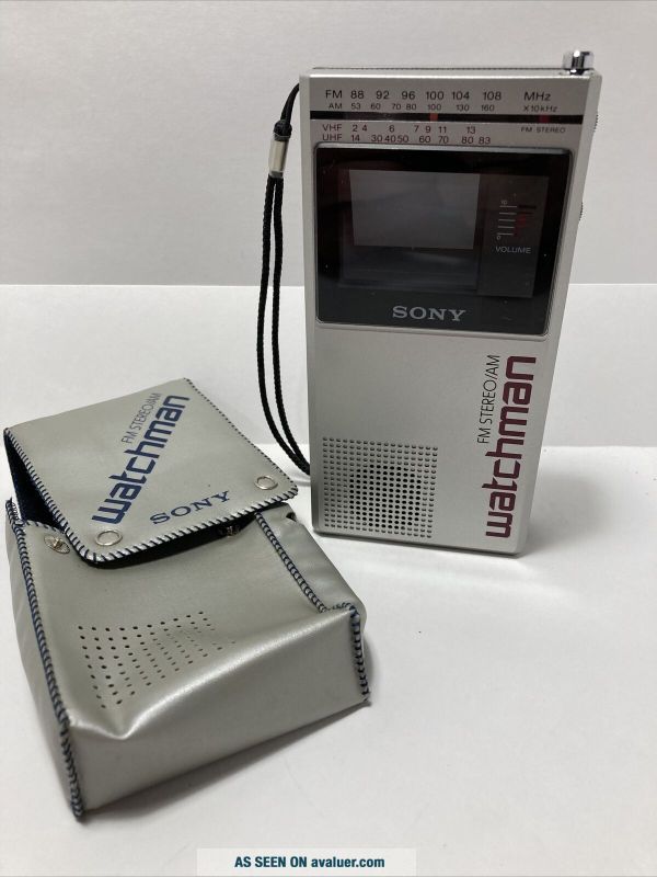 Vintage Sony Watchman FD - 30A AM/FM Stereo Mini TV With Case | #44539292