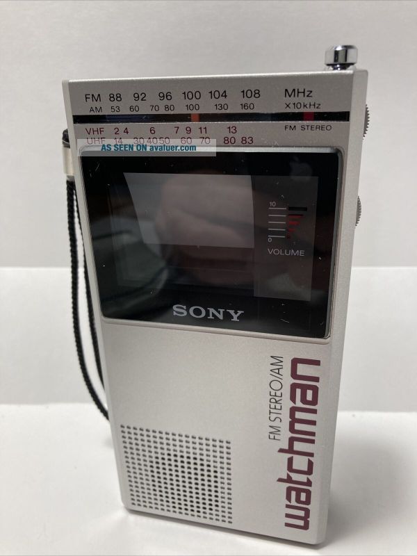 Vintage Sony Watchman FD - 30A AM/FM Stereo Mini TV With Case | #44539292