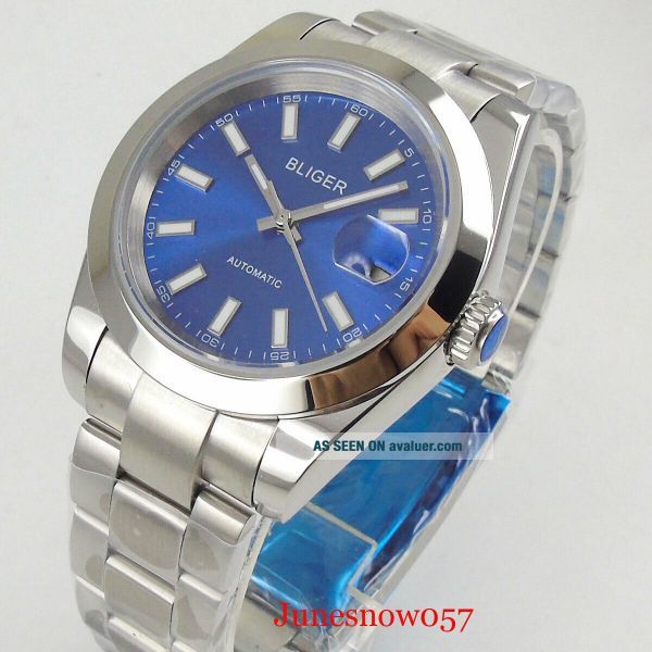 BLIGER Luxury Automatic Men Watch Sapphire Glass Date MIYOTA Movement ...