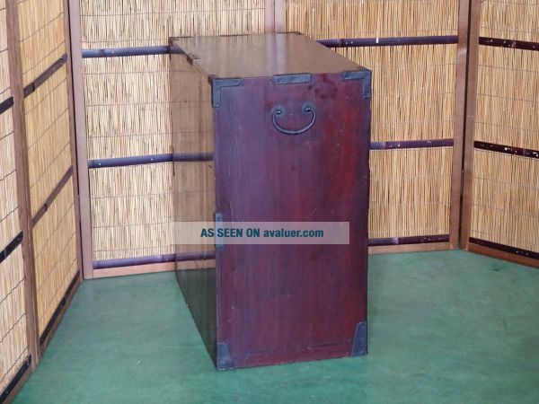 Japanese Chest Antique Tansu Dansu Storage Safe Box Wood Handmade With ...