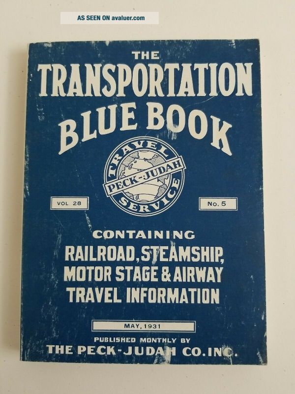 1931 Transportation Blue Book Travel Service Guide Vintage Railroad ...
