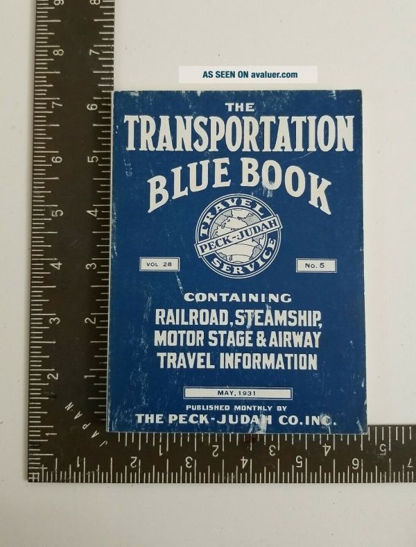 1931 Transportation Blue Book Travel Service Guide Vintage Railroad ...