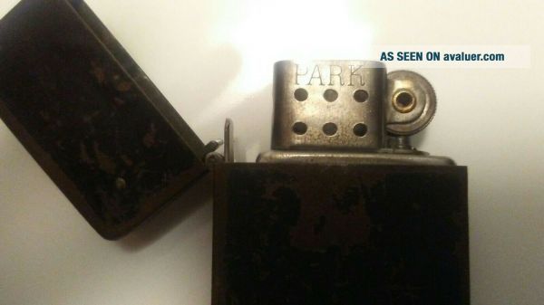 RARE WORLD WAR II PARK SHERMAN GREEN CRACKLE LIGHTER - - 4 BARREL HINGE ...