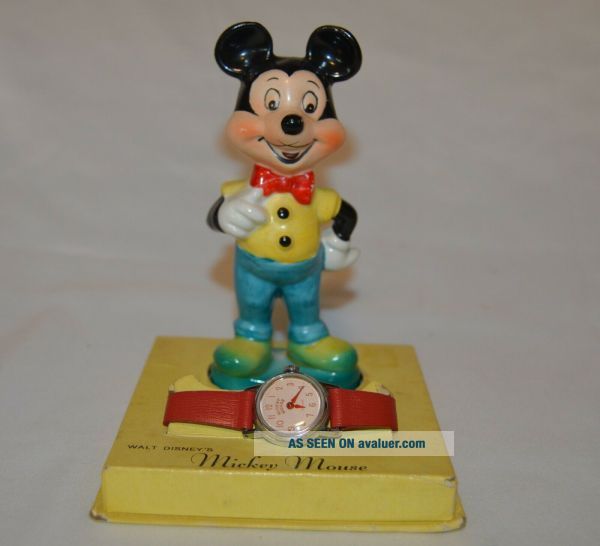 Vintage US Time Mickey Mouse Wrist Watch With Stand | #44690860