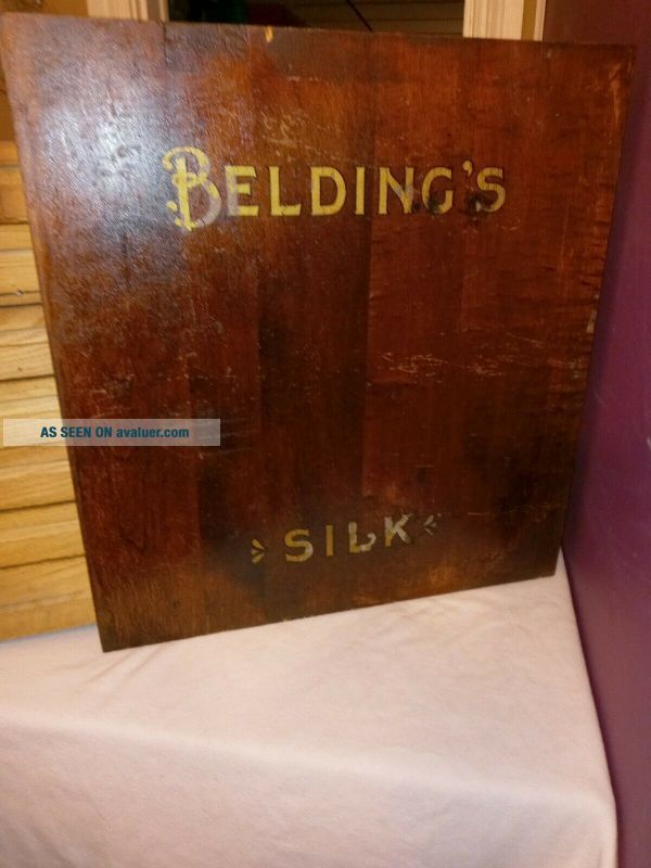 Antique Beldings Silk 7 Drawer Oak Glass Front Spool Chest Cabinet ...