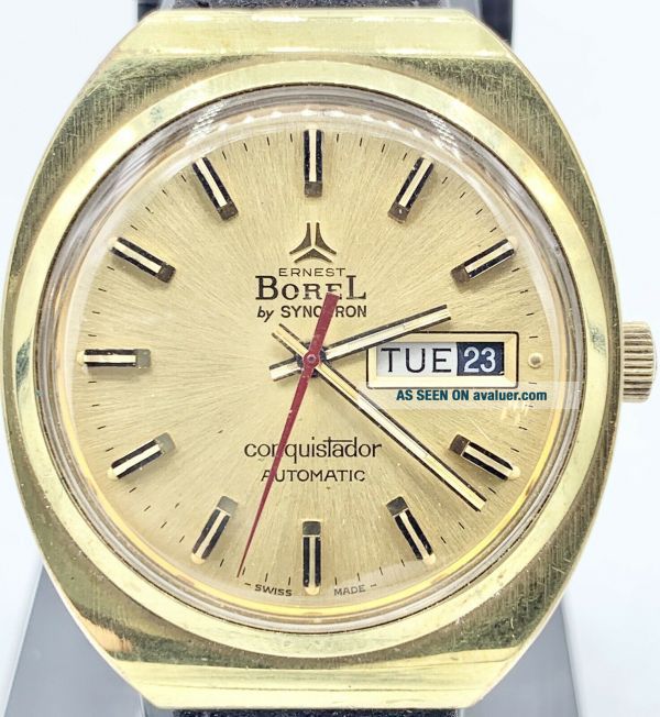 1970s Ernest Borel By Synchron Conquistador Automatic Swiss 17j Watch ...