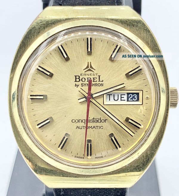 1970s Ernest Borel By Synchron Conquistador Automatic Swiss 17j Watch ...