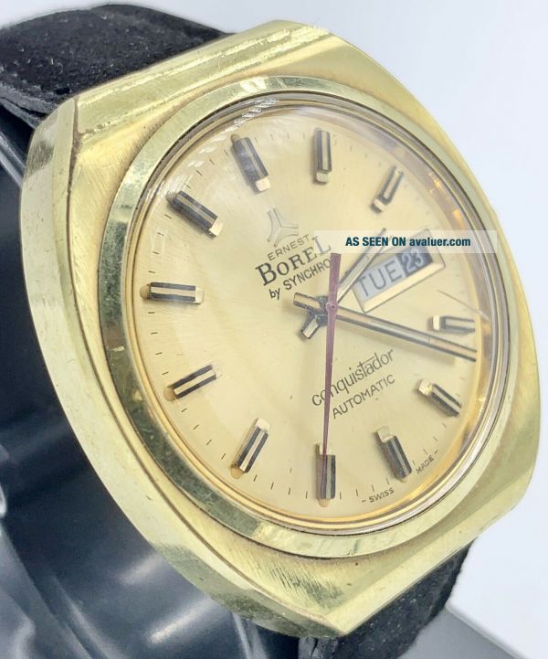 1970s Ernest Borel By Synchron Conquistador Automatic Swiss 17j Watch ...