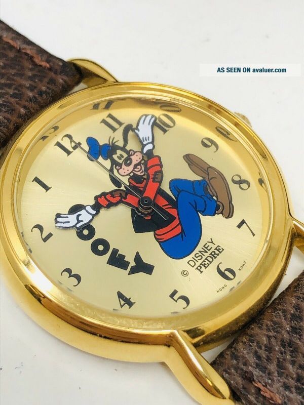 Vintage Pedre Disney Goofy Backwards Running Watch Goldtone TT20 ...