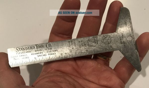 VINTAGE STANDARD TOOL CO. DRILL POINT GAUGE FOR ALLOY STEELS GENERAL ...