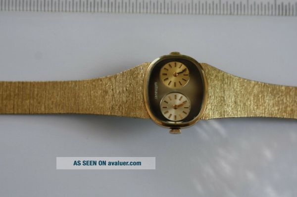 Wristwatch Vintage Wittnauer Dual Time Zone Analog Wrist Watch Two ...