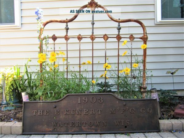 Antique Cast Iron E KUNERT BRIDGE MFG CO. Makers Plaque Sign Plate ...