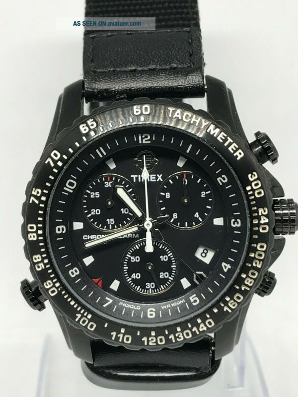 Timex EXPEDITION Indiglo Men 922 V0 T42351 Watch Black Canvas Strap ...
