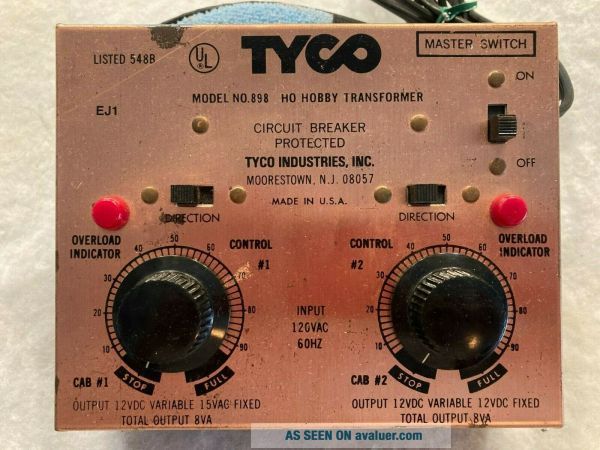 Vintage Tyco HO Scale Dual Control Hobby Train Transformer Model 898 ...