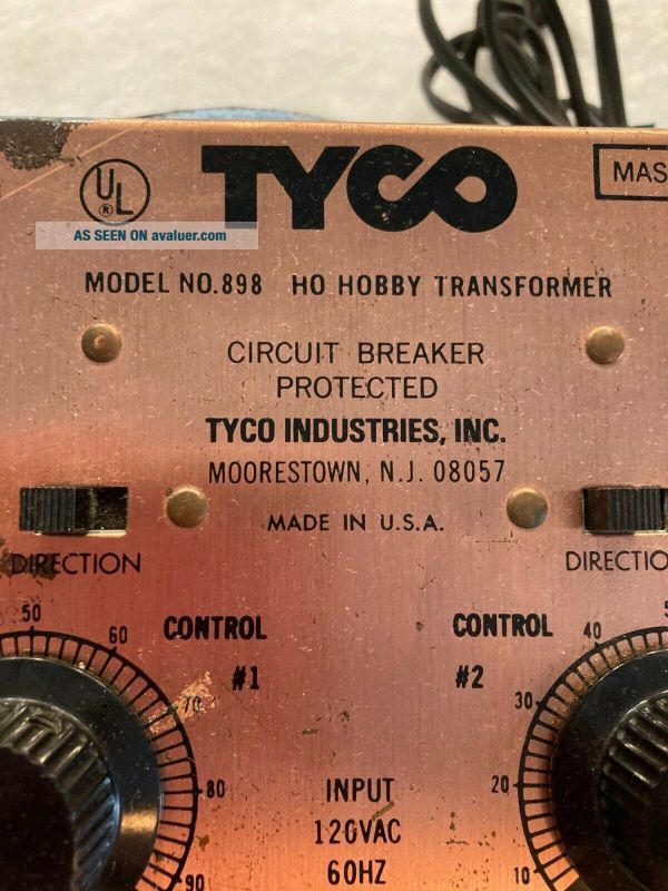 Vintage Tyco HO Scale Dual Control Hobby Train Transformer Model 898 ...