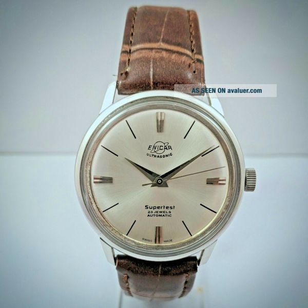 ENICAR ULTRASONIC SUPERTEST 23 JEWELS AUTOMATIC SWISS MADE MEN`S STEEL ...
