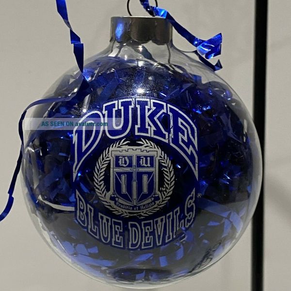 Vintage Duke University Blue Devils Tinsel Ball Christmas Ornament ...
