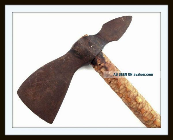 ANTIQUE NATIVE AMERICAN INDIAN LONG - HAFT TRADE AXE TOMAHAWK (dagger ...
