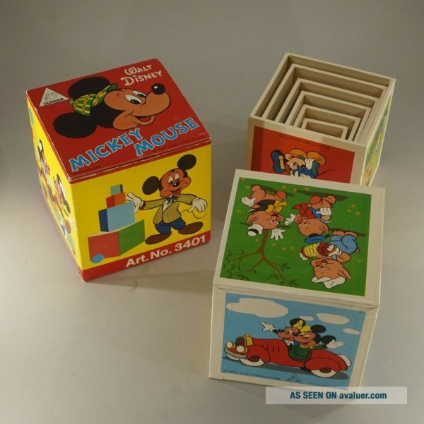 VINTAGE WALT DISNEY MICKEY MOUSE NESTING BLOCKS MADE IN GERMANY | #45060326