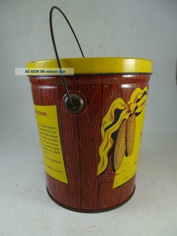 Vintage Advertising Tin Can Canister Noble Popcorn Farms Sac City Iowa ...