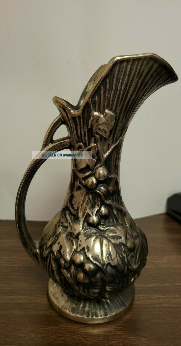 Vintage McCoy (Pottery) Silver Grapevine Pitcher 9 Tall | #45171515