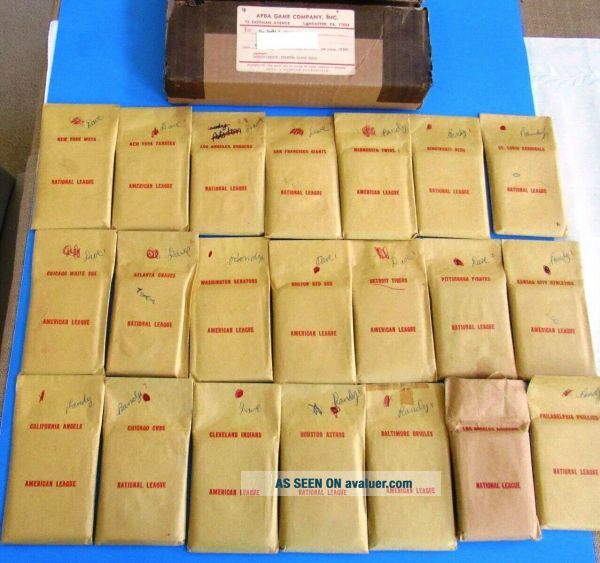 1960 ' S APBA Major League Baseball Cards 21 Team Bags With Box | #45076419