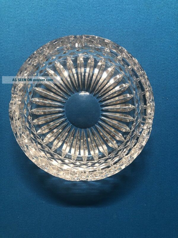 Vintage Large Round Crystal Clear Pressed Heavy Glass Cigarette Ashtray ...