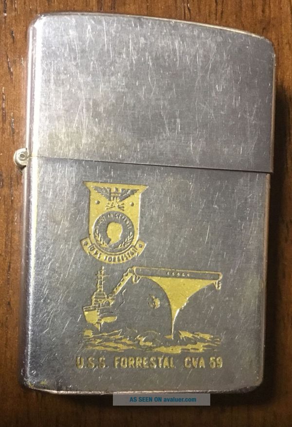 Vintage Military Zippo Lighter U. S. S. Forrestal CVA 59 USN ...
