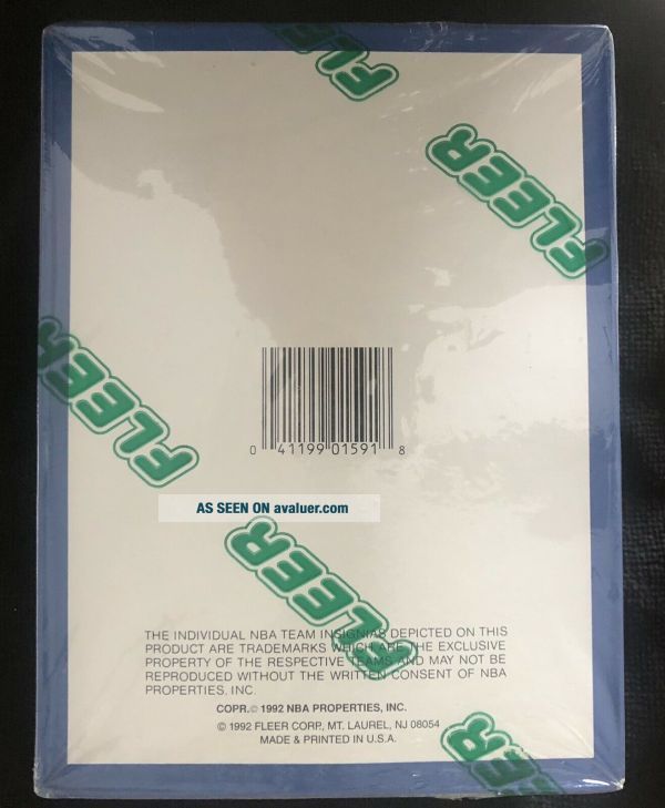 1991 - 92 Fleer NBA Basketball Updated Series Factory Box Jordan ...