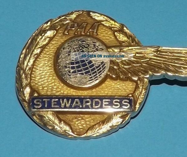 Pan Am Airlines Flight Attendant Uniform 1940 PAA Stewardess Wing Pin ...