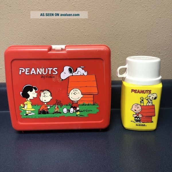 Vintage 1965 Peanuts Lunch Box By Thermos Charlie Brown Snoopy Plastic ...