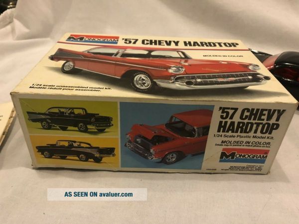 Vintage Monogram 1957 Chevy Bel Air Hardtop 1977 1/24 Model Kit BUILT ...