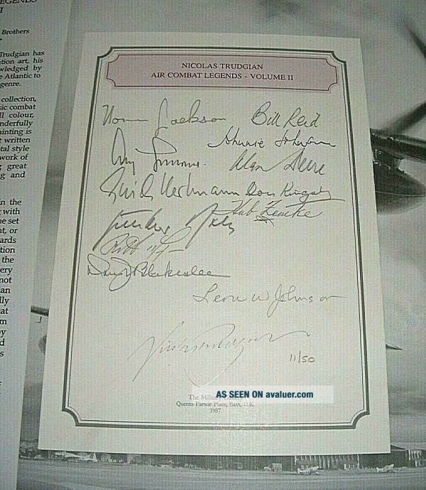 WW2 AIR ACES SIGNATURES X 15 INCLUDING JOHNNIE JOHNSON. & SIGNED LTD ED ...