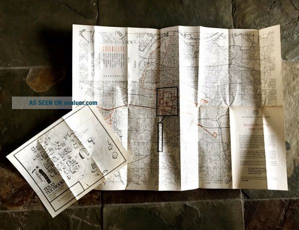 Vintage University Of Texas At Austin UT Shuttle Bus And Campus Map ...