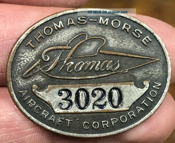 Thomas Morse Aircraft Factory Manufacturer ID Identification Employee ...
