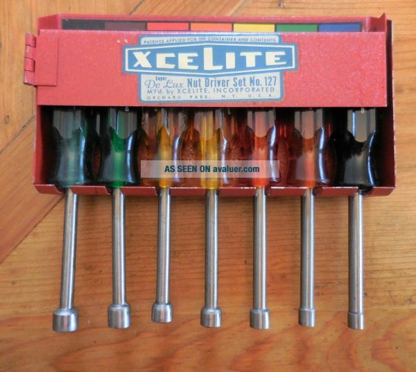 Vintage XCELITE De Lux Nut Driver Set No 127 W/ Wall Holder | #45364024