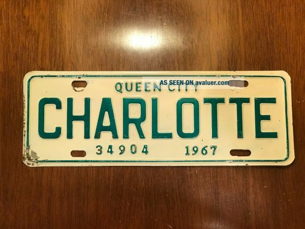 Charlotte North Carolina License Plate 1967 34904 NC City Plate | #45391626