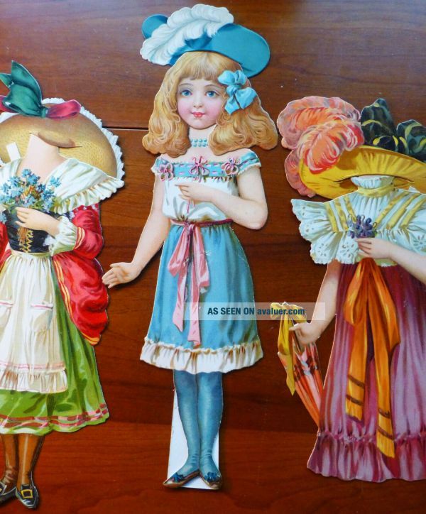 EXCLNT 1894 RAPHEL TUCK ARTISTIC SERIES No 700 5 PAPER DOLLS OUTFITS ...