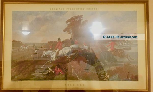 . Antique Herring’s Fox - Hunting Scenes Engraving “FULL CRY” No Glass ...
