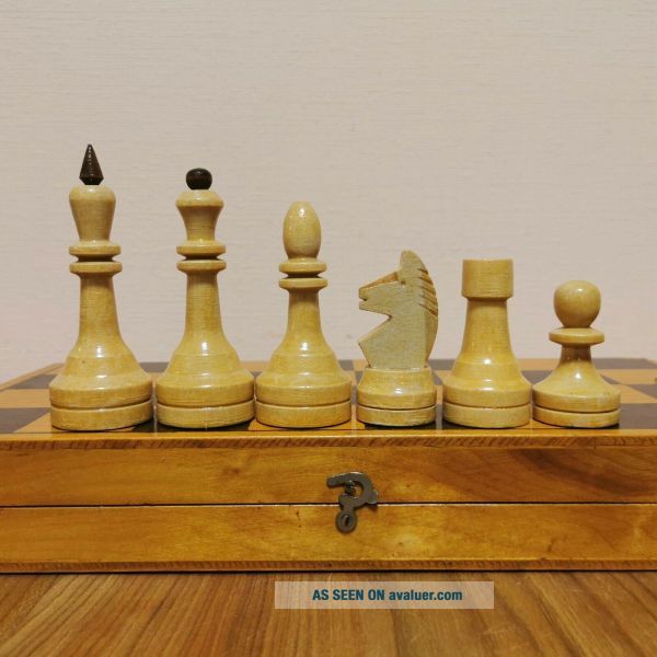 Fastship Soviet Chess Set Wooden Russian Vintage USSR Antique | #45474016