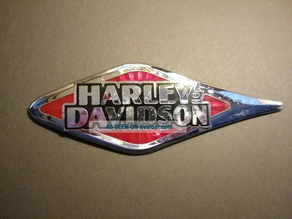 Harley Davidson Red And Chrome Emblems (softail & Touring) | #45494687