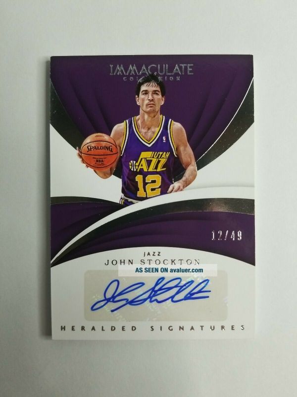1/1 2017 Immaculate Heralded Signatures John Stockton AUTO 12/25 Jersey ...